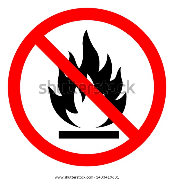 No Flammable Symbol Sign Vector Illustration 스톡 벡터(로열티 프리) 1433419631 ...