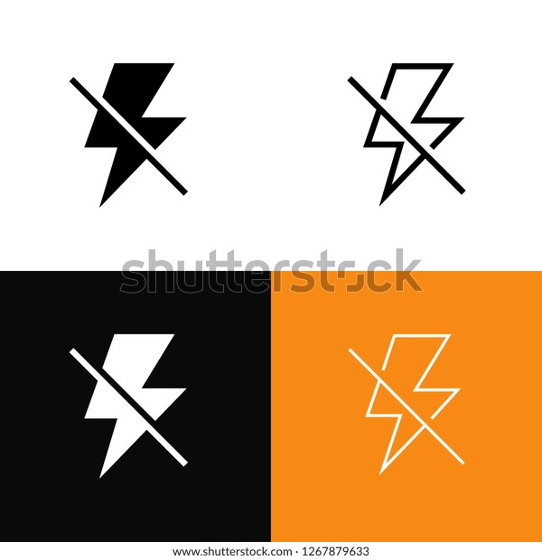 No Flash Icon Set Stock Vector (Royalty Free) 1267879633 | Shutterstock