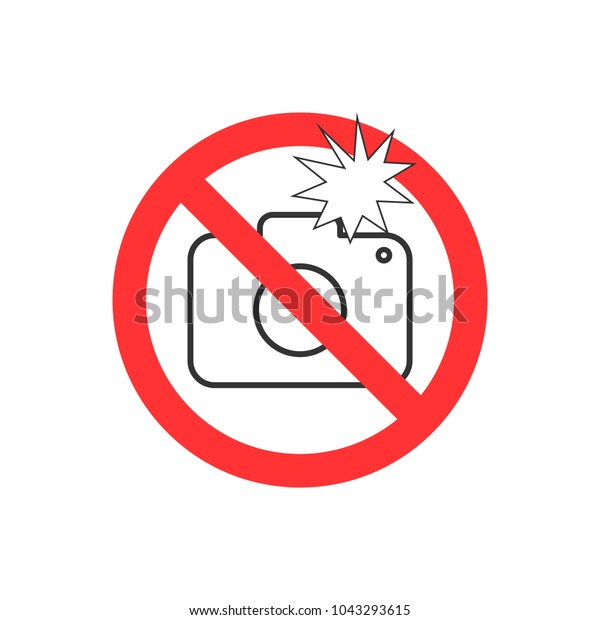 No Flash Photography Sign Vector Illustration Stock Vector (Royalty ...