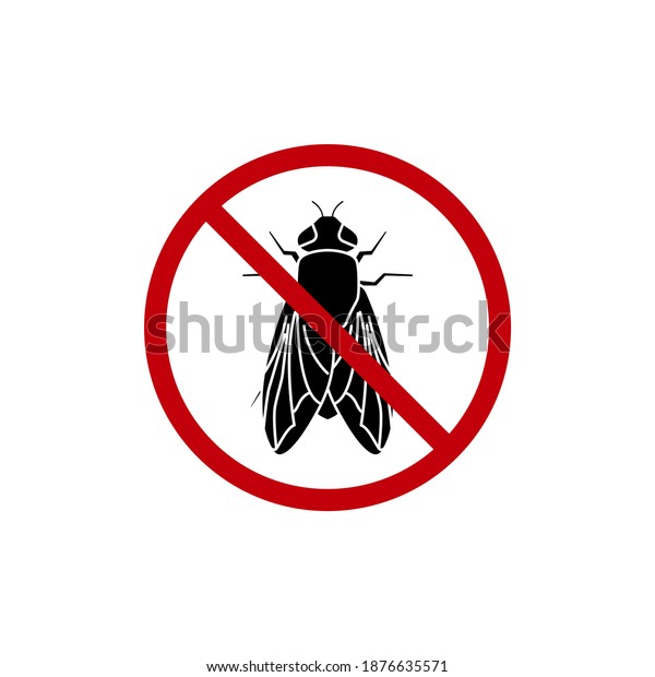 No Flies Sign Isolated On White Stock Vector (Royalty Free) 1876635571 ...
