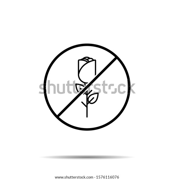 No Flower Rose Icon Simple Thin Stock Vector (Royalty Free) 1576116076