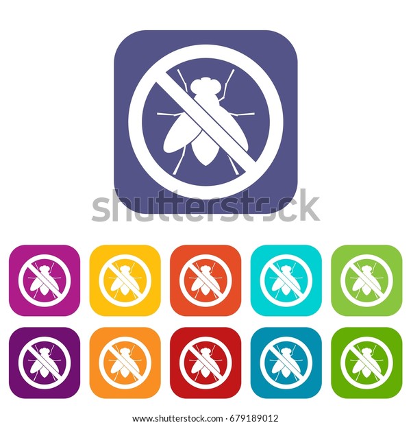 No Fly Sign Icons Set Vector Stock Vector (Royalty Free) 679189012 ...