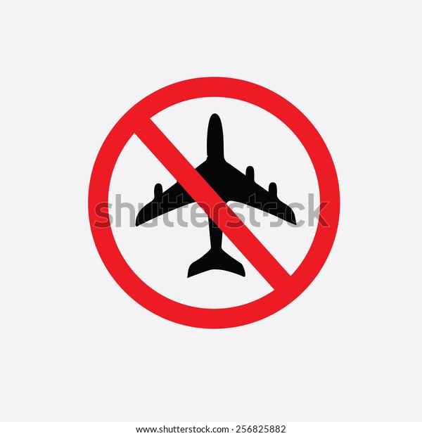 No Flying On White Backgroundprohibit Sign Stock Vector (Royalty Free ...