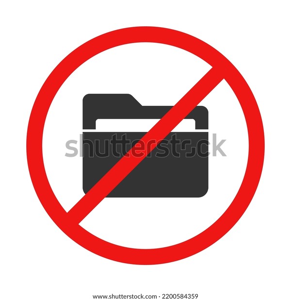 No Folder Sign On White Background Stock Vector (Royalty Free ...