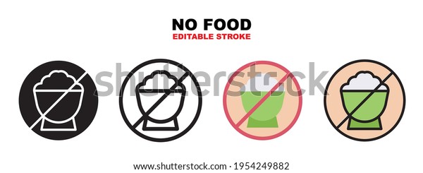 No Food Icon Set Different Styles Stock Vector (Royalty Free ...