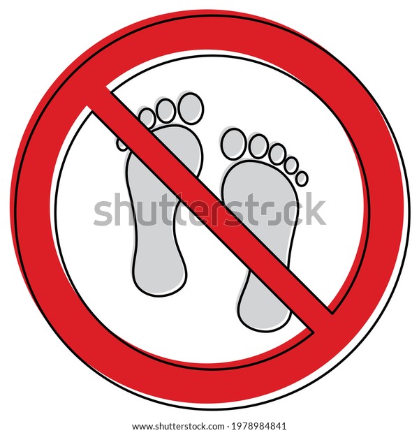 No Foot Sign Red Circle Prohibiting Stock Vector (Royalty Free ...