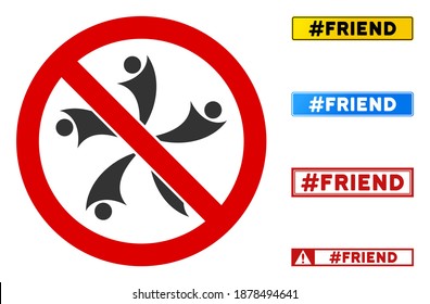 No Friendship Sign Texts Rectangle Frames Stock Vector (Royalty Free ...