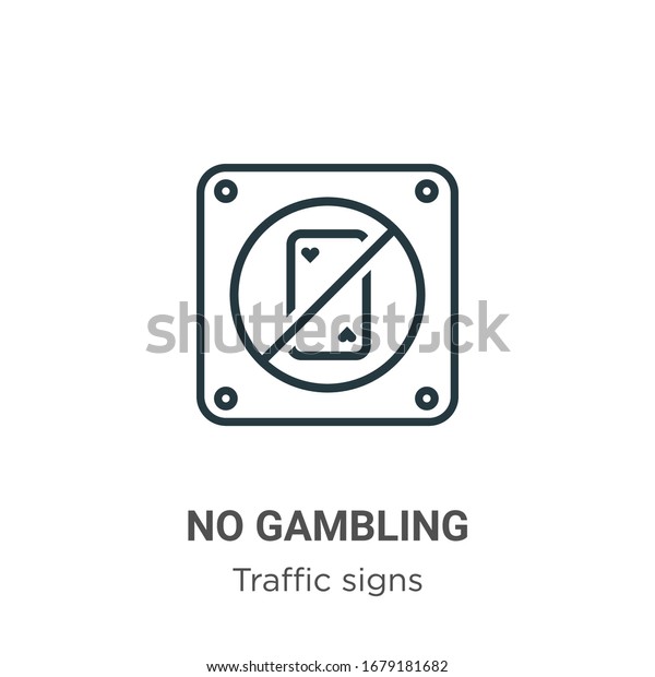 No Gambling Outline Vector Icon Thin Stock Vector (Royalty Free ...