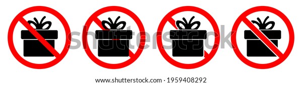No Gift Icon Gift Box Ban Stock Vector (Royalty Free) 1959408292 ...