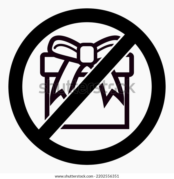 No Gift Icon Present Ban Do Stock Vector (Royalty Free) 2202556351 ...