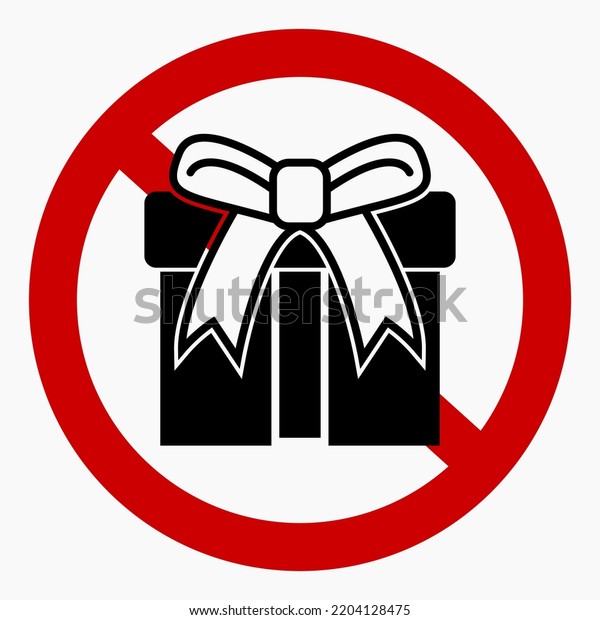 No hay icono de regalo. Prohibición: vector de stock (libre de regalías ...