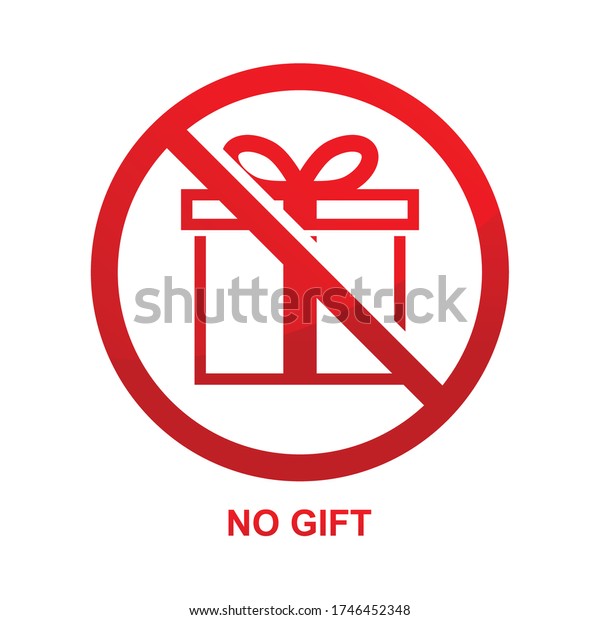 No Gift Sign Isolated On White Stock Vector (Royalty Free) 1746452348 ...