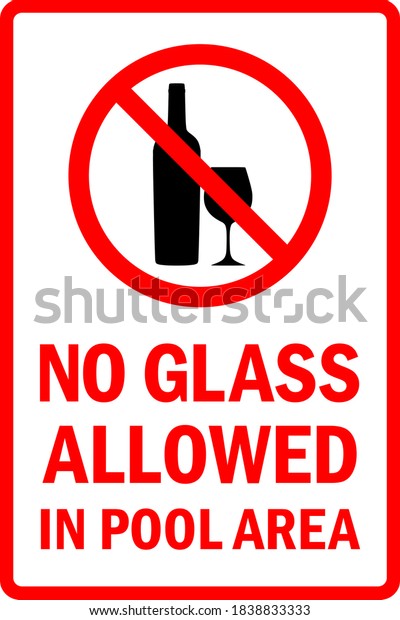 No Glass Allowed Pool Area Sign Stock Vector (Royalty Free) 1838833333 ...