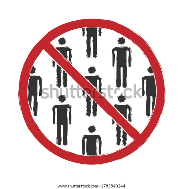 No Group Gathering Prohibition Sign Social: เวกเตอร์สต็อก (ปลอดค่า ...