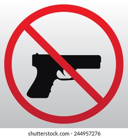 No Guns Sign Red Prohibition Vector Stock Vector (Royalty Free ...