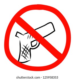 No Gun Sign Stock Vector (Royalty Free) 125958353