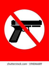 No Gun Sign Stock Vector (Royalty Free) 194046689 | Shutterstock