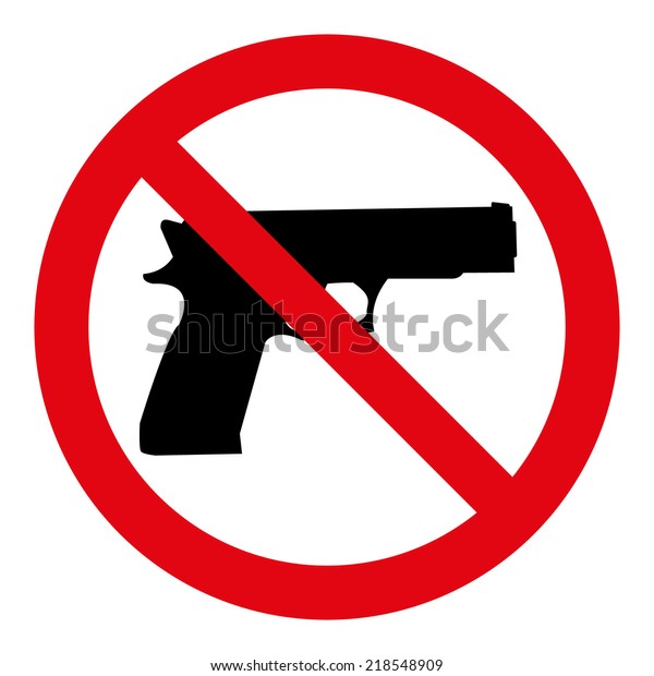 No Gun Sign Stock Vector (Royalty Free) 218548909