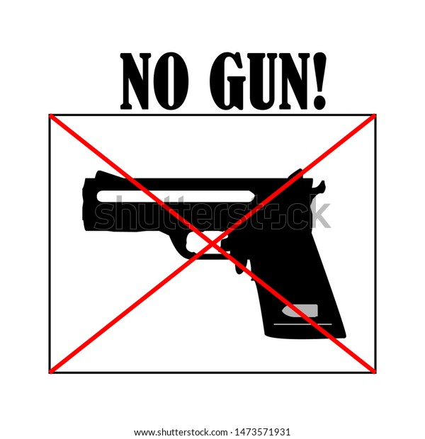 No Gun Sign Isolated Vector Illustration Stock Vector (Royalty Free ...