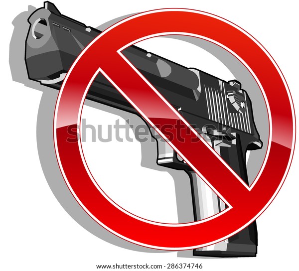 No Gun Sign Vector Illustration 5 Stock Vector (Royalty Free) 286374746 ...