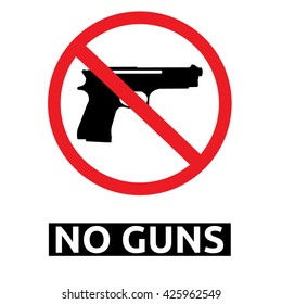 No Shooting Icon Gun Silhouette Simple Stock Vector (Royalty Free ...