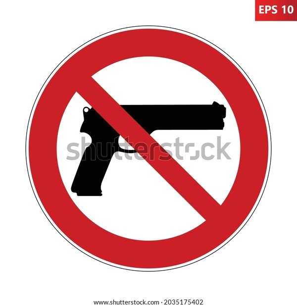 No Guns Sign Vector Illustration Red Stock Vector (Royalty Free ...