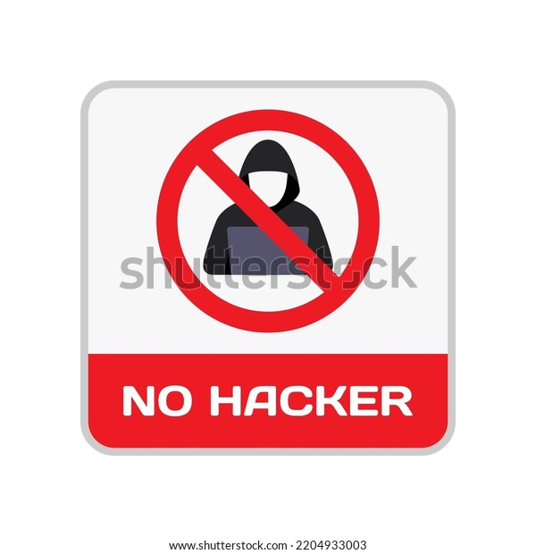 No Hacker Sign Suitable Technology Theme Stock Vector (Royalty Free ...