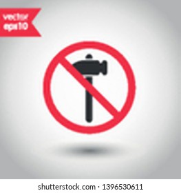 No Hammer Icon Forbidden Hammer Icon Stock Vector (Royalty Free ...