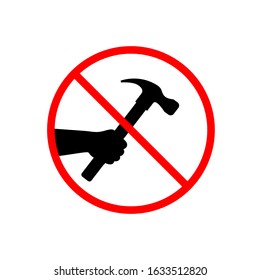 No Hammer Icon Forbidden Hammer Icon Stock Vector (Royalty Free ...