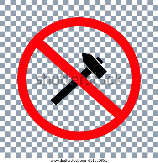 No Hammer On Transparent Background Stock Vector (Royalty Free) 681850951