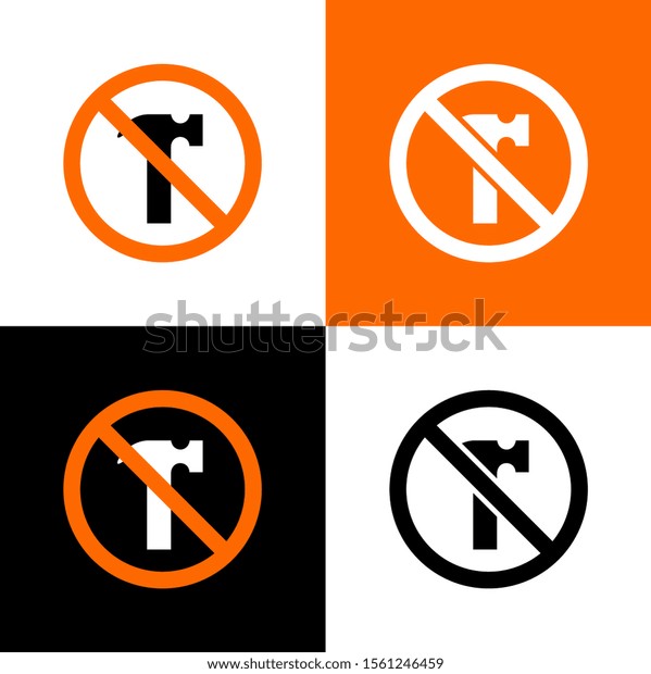 No Hammer Sign Forbidden Hammer Symbol: เวกเตอร์สต็อก (ปลอดค่าลิขสิทธิ์ ...