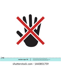 No Hand Icon Do Not Touch Stock Vector (Royalty Free) 1443851759