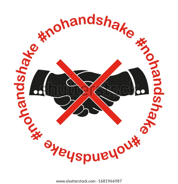 No handshake icon. #nohandshake. Flat design. Vector illustration