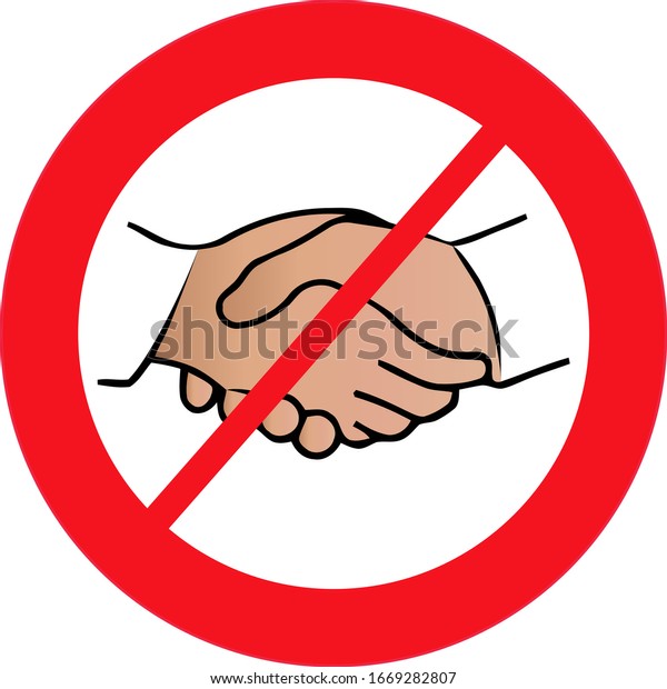 No Handshake Icon Red Forbidden Sign Stock Vector (Royalty Free ...