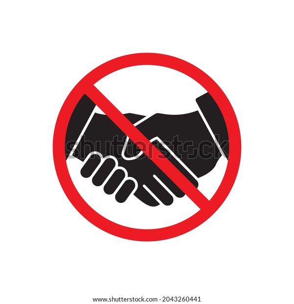No Handshake Prohibition Sign Vector Icon Stock Vector (Royalty Free ...