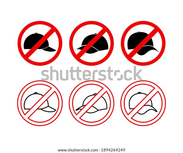 No Hat Sign No Cap Prohibition Stock Vector (Royalty Free) 1894264249 ...