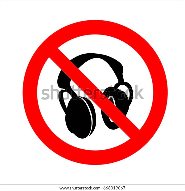 No Headphones Sign Stock Vector (Royalty Free) 668019067