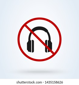 No Headphones Simple Vector Modern Icon Stock Vector (Royalty Free ...