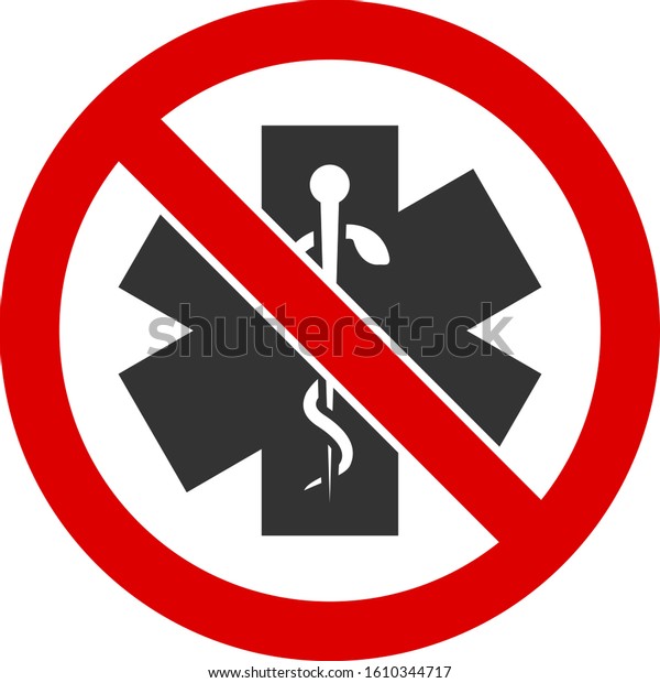 No Healthcare Vector Icon Flat No Stock Vector (Royalty Free ...