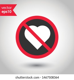 No Love Heart Vector Icon Stock Vector (Royalty Free) 1512903560