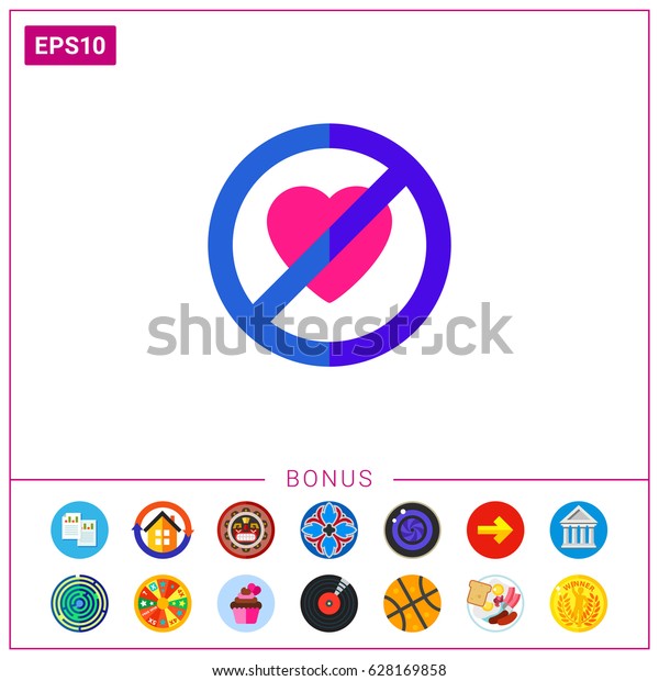 No Heart Sign Icon Stock Vector (Royalty Free) 628169858 | Shutterstock