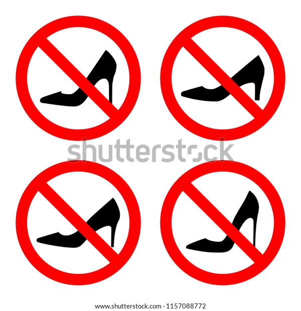 No Heels Sign Set Vector Illustrations Stock Vector (Royalty Free ...