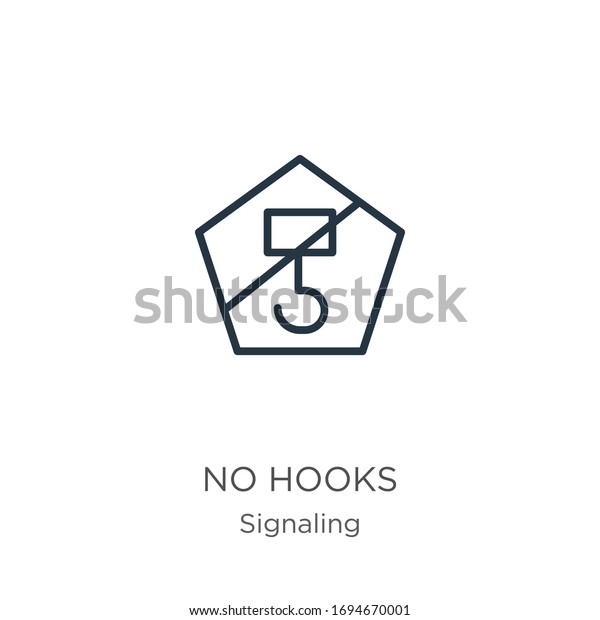 No Hooks Icon Thin Linear No Stock Vector (Royalty Free) 1694670001 ...