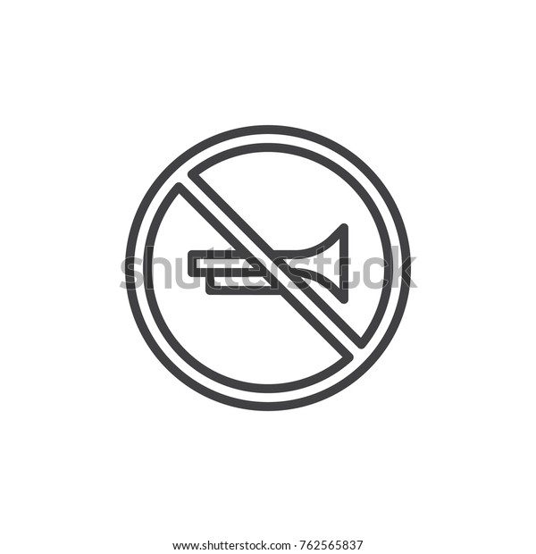 No Horn Prohibited Road Signs Line Stock Vector (Royalty Free) 762565837