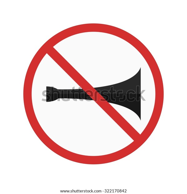 No Horn Sign Icon Vector Image Stock Vector (Royalty Free) 322170842 ...