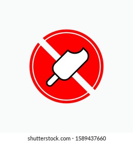 No Ice Cream Sign Vector Prohibition Stock Vector (Royalty Free ...