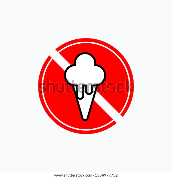 No Ice Cream Sign Vector Prohibition Stock Vector (Royalty Free ...