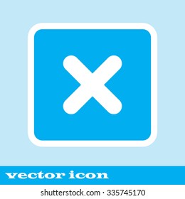 Cross Red Sign Blue Square Isolated Stock Vector (Royalty Free) 425504434