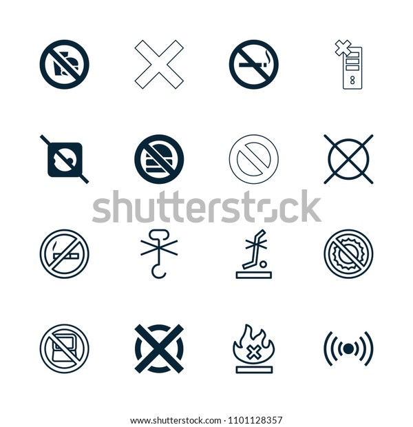 No Icon Collection 16 No Filled Stock Vector (Royalty Free) 1101128357 ...