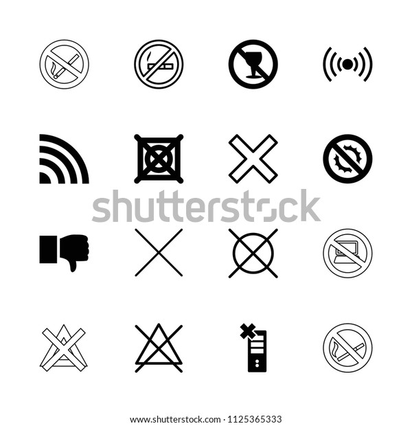 No Icon Collection 16 No Filled Stock Vector (Royalty Free) 1125365333 ...